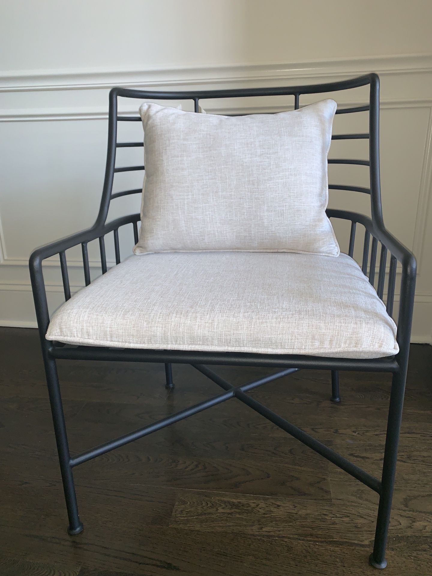 CB2 Breton Black Metal Dining Chair for Sale in Chicago, IL - OfferUp