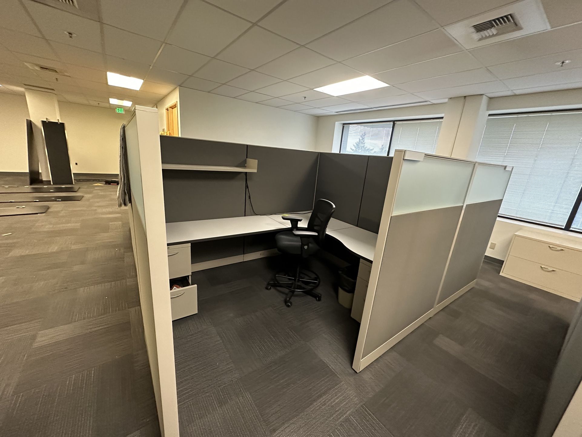 Herman Miller Modern Office Cubicles with Frosted Glass Panels for Sale ...