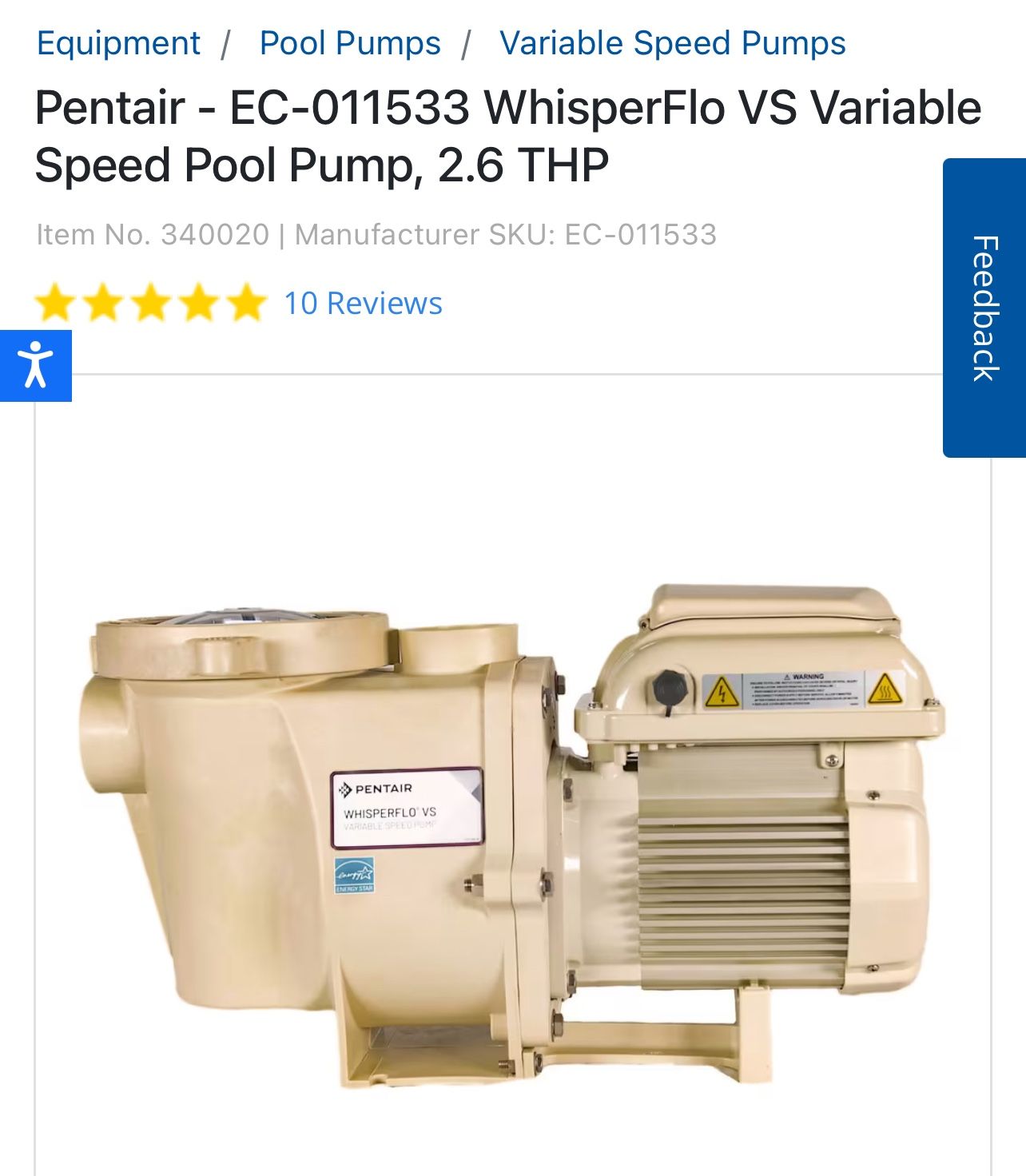Pentair Whisperflo Vs Pool Pump for Sale in Torrance, CA - OfferUp