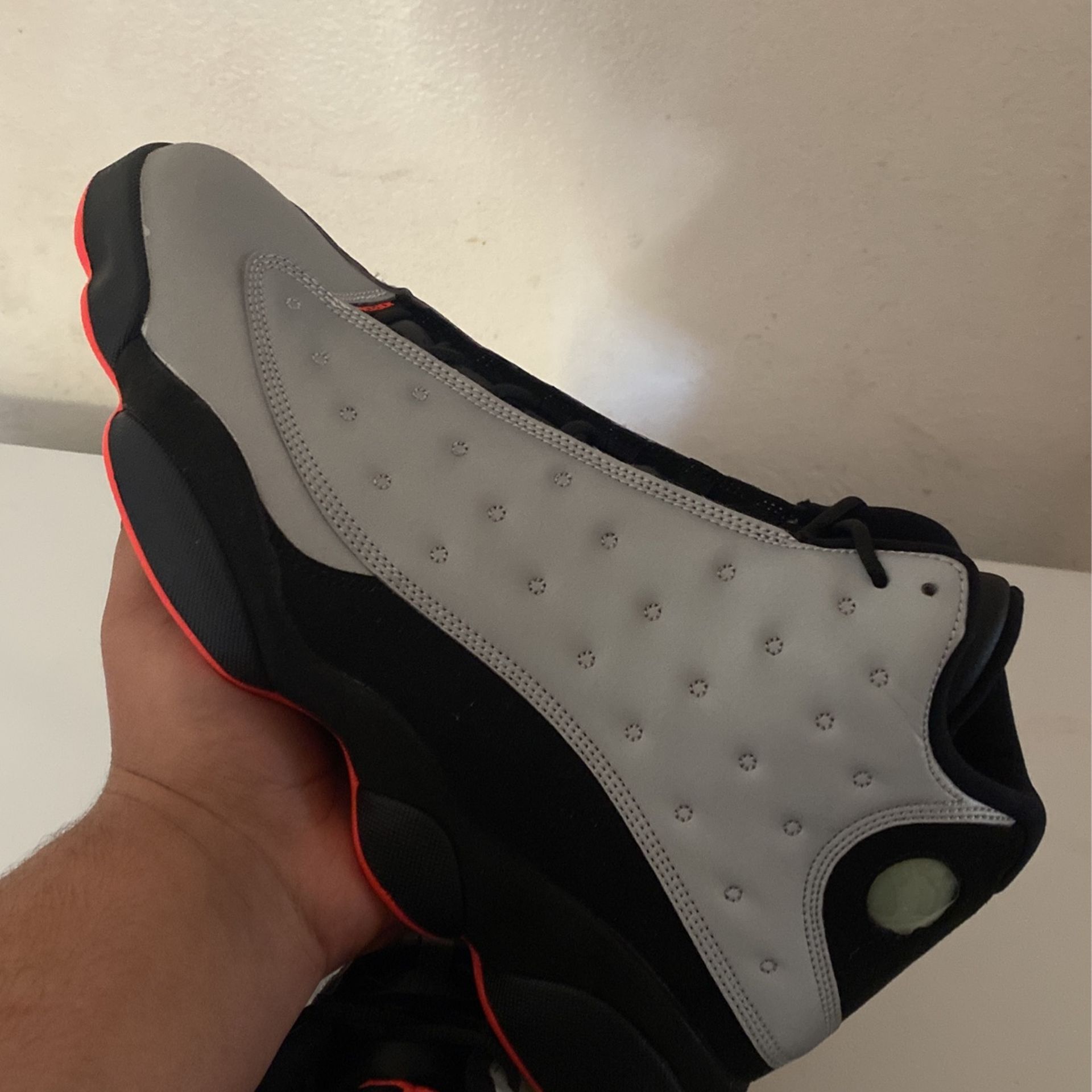 Jordan 13 Reflective Silver On Feet