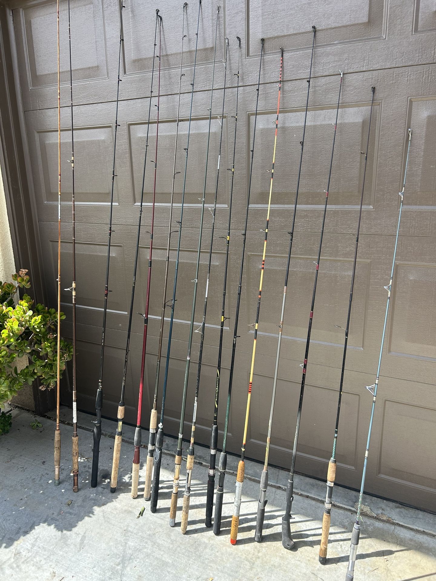 Bundle Of 16 Fishing Rods Of Various Brands And Sizes. Too Many To List ...