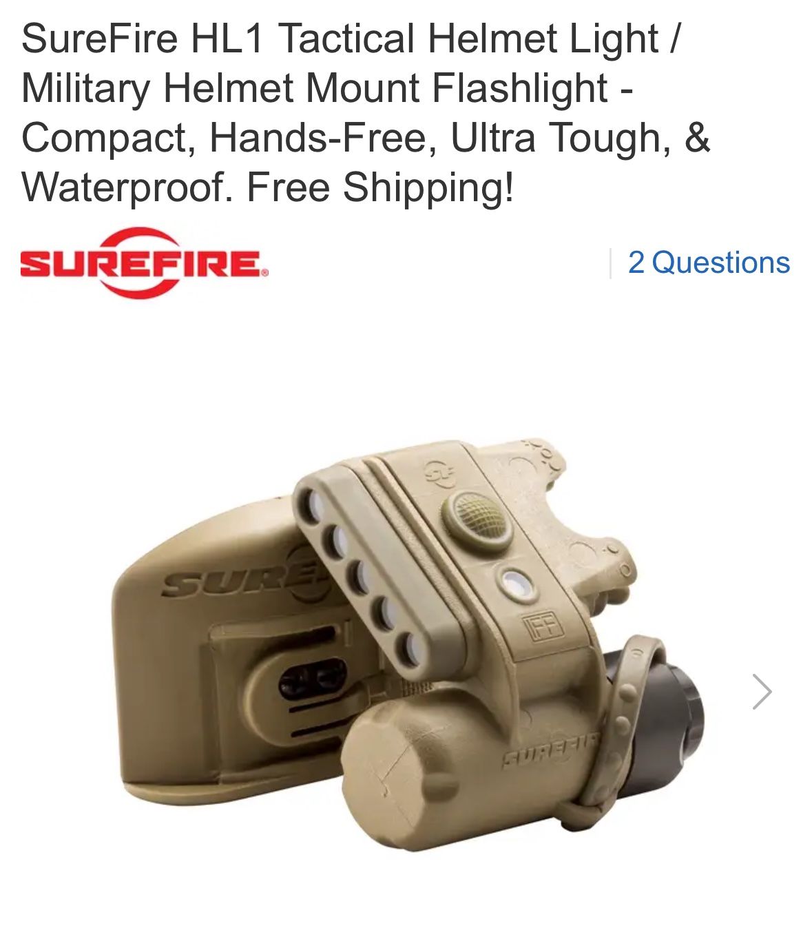 Surefire MODEL HL1-D-TN for Sale in Corona, CA - OfferUp
