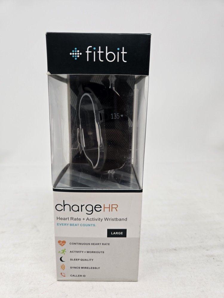 Fitbit Charge HR Heart Rate & Fitness Activity Tracker Wristband Large ...