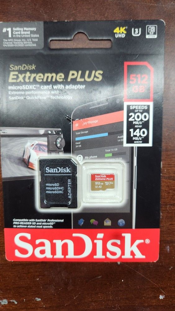 SanDisk - Extreme PLUS 512GB microSDXC UHS-I Memory Card for Sale in ...