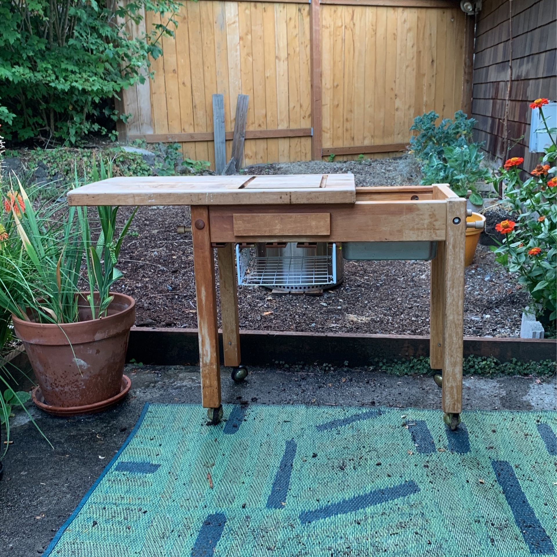 Multi-use Outdoor Rolling Table With Sliding Top for Sale in Seattle ...