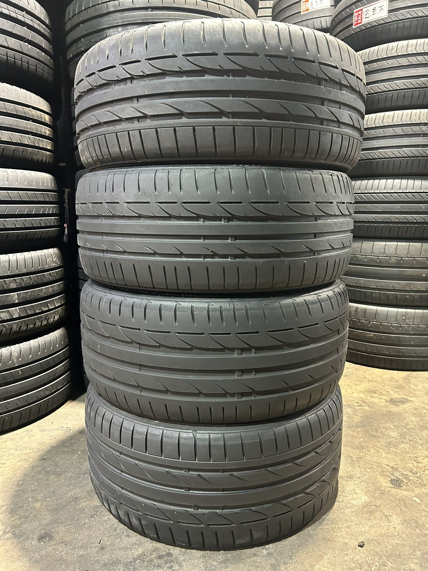 SET OF 4 USED TIRES BRIDGESTONE POTENZA S001 (RUN FLAT STAGGERED)…255/35/19 Rr—225/40/19 Ft for ...