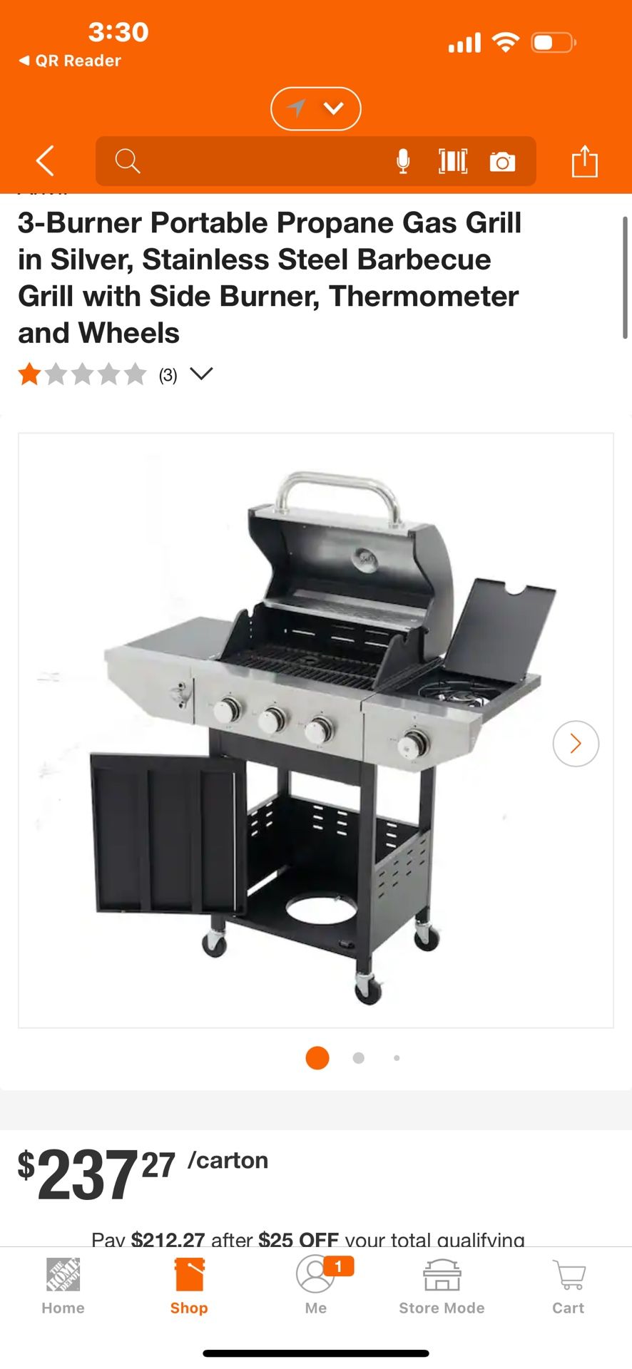 3-Burner Portable Propane Gas Grill for Sale in Bell Gardens, CA - OfferUp