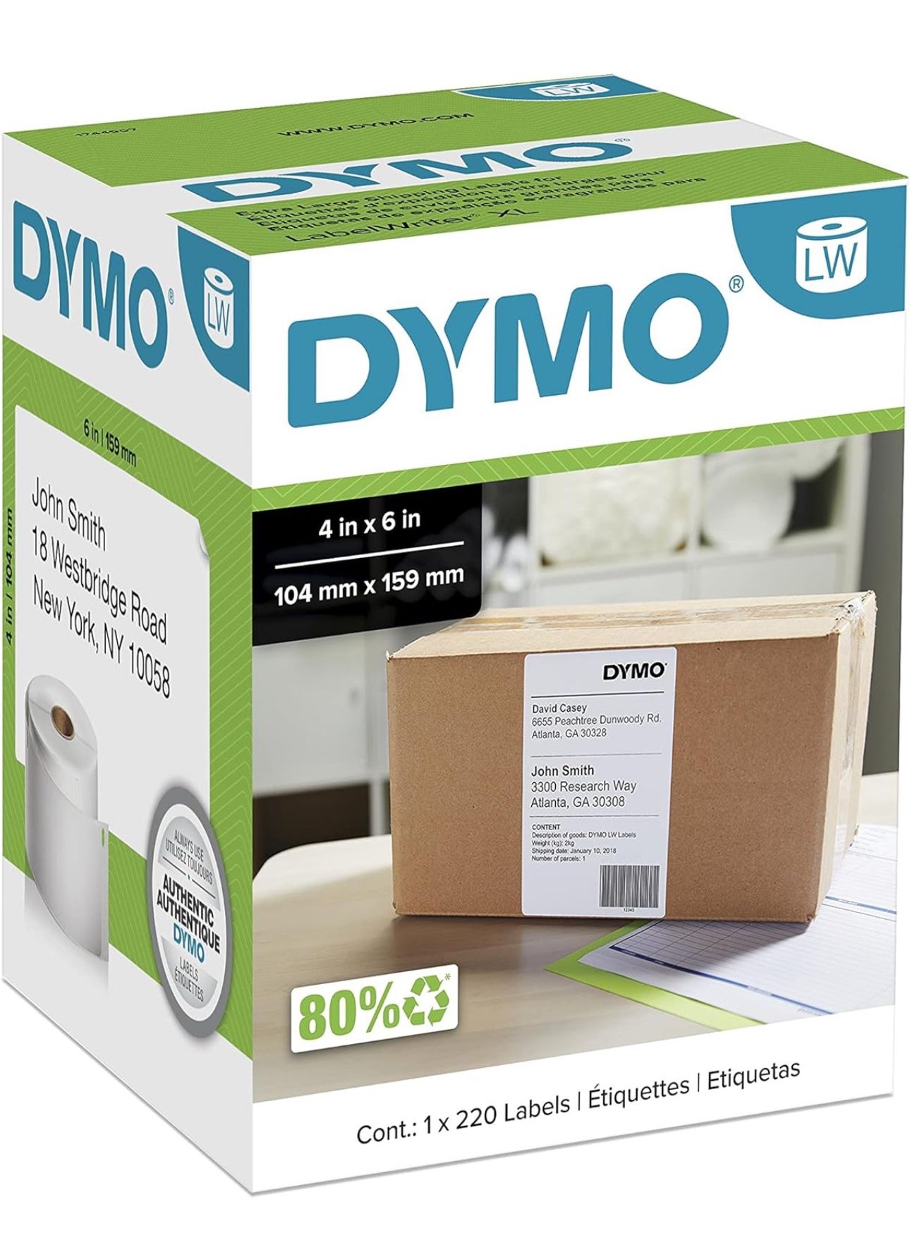 DYMO LW Extra-Large Shipping Labels, DYMO Labels for LabelWriter 5XL ...