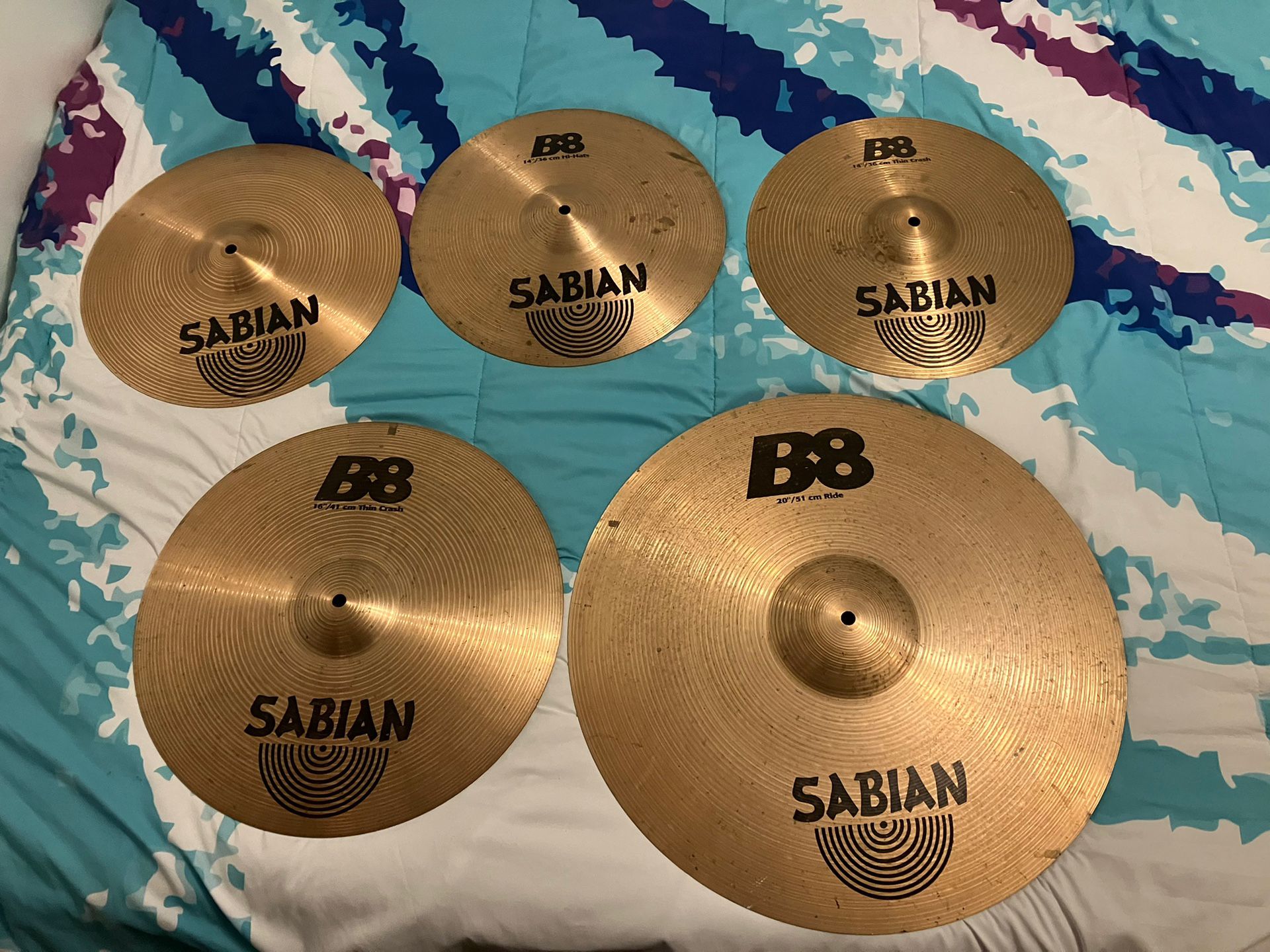 Sabian B8 Cymbal Set - Ride, 2 Crashes, Hi-hat for Sale in Everett, WA ...