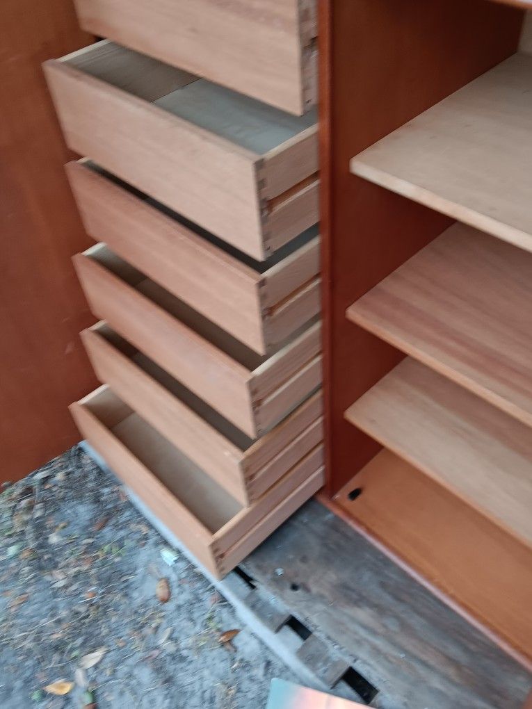 vintage modern teak armoire style dresser(42"lg.)(42"ht.)(19"wdt.) for ...