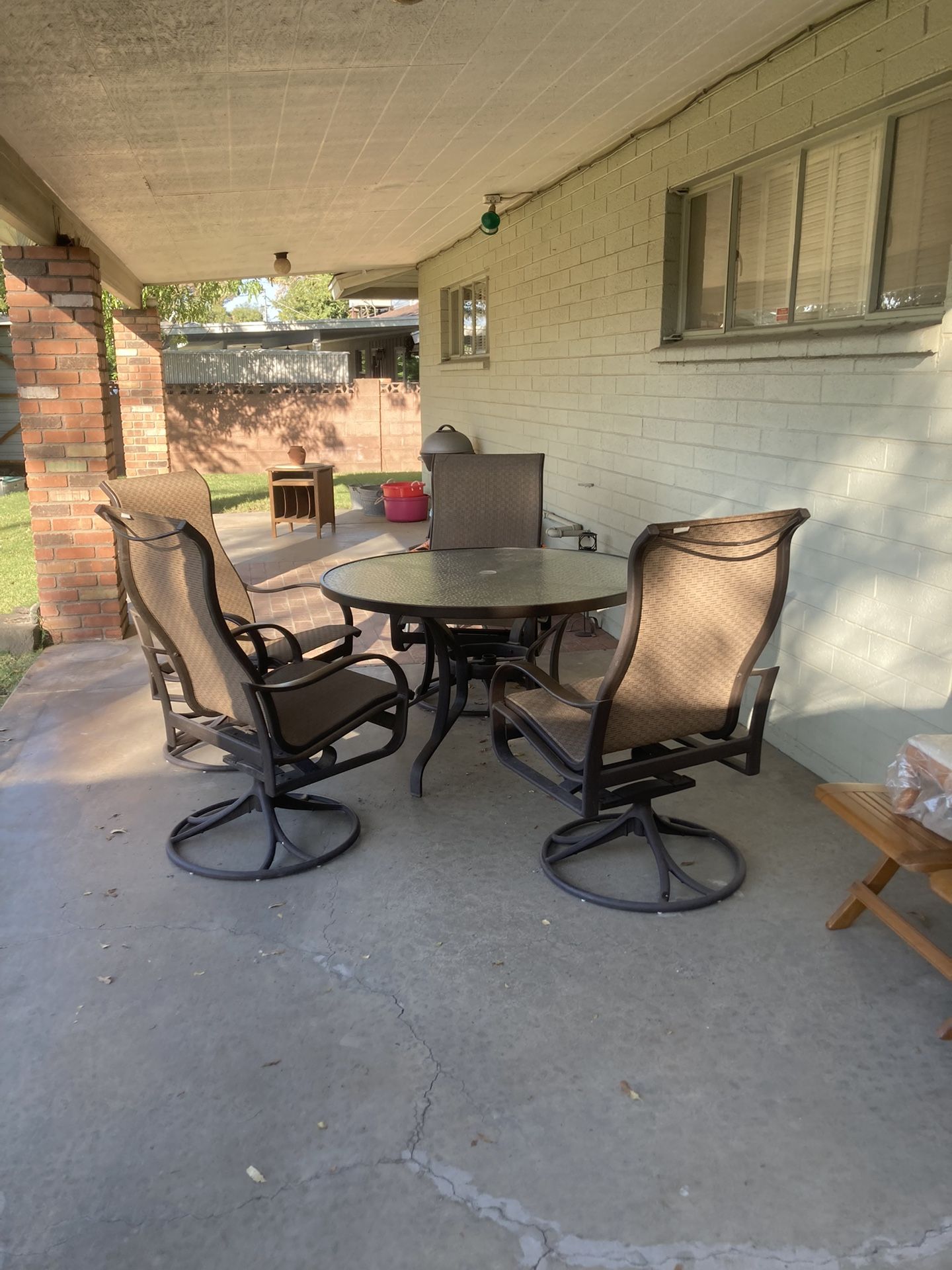 Tropitone Classic 48-Inch Cast Aluminum,umbrella Patio Dining Table ...