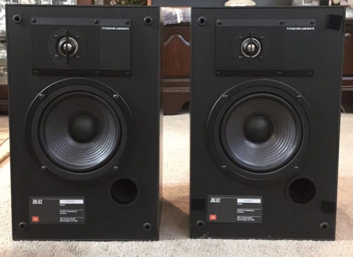 2 JBL 62 JBL62 8-OHM TWEETER BASS TITANIUM LAMINATE BOOKSHELF AUDIO ...