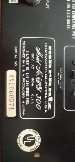Vintage 70s Marantz ST300 AM/FM Stereo Gyro-Touch Tuner Silver Face ...