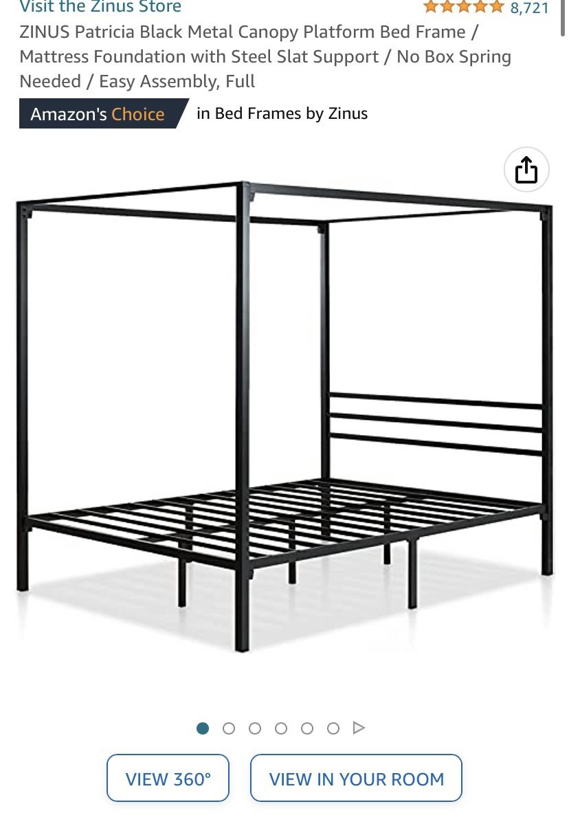 Black Zinus Full Size Canopy Bed Frame for Sale in Seattle, WA - OfferUp