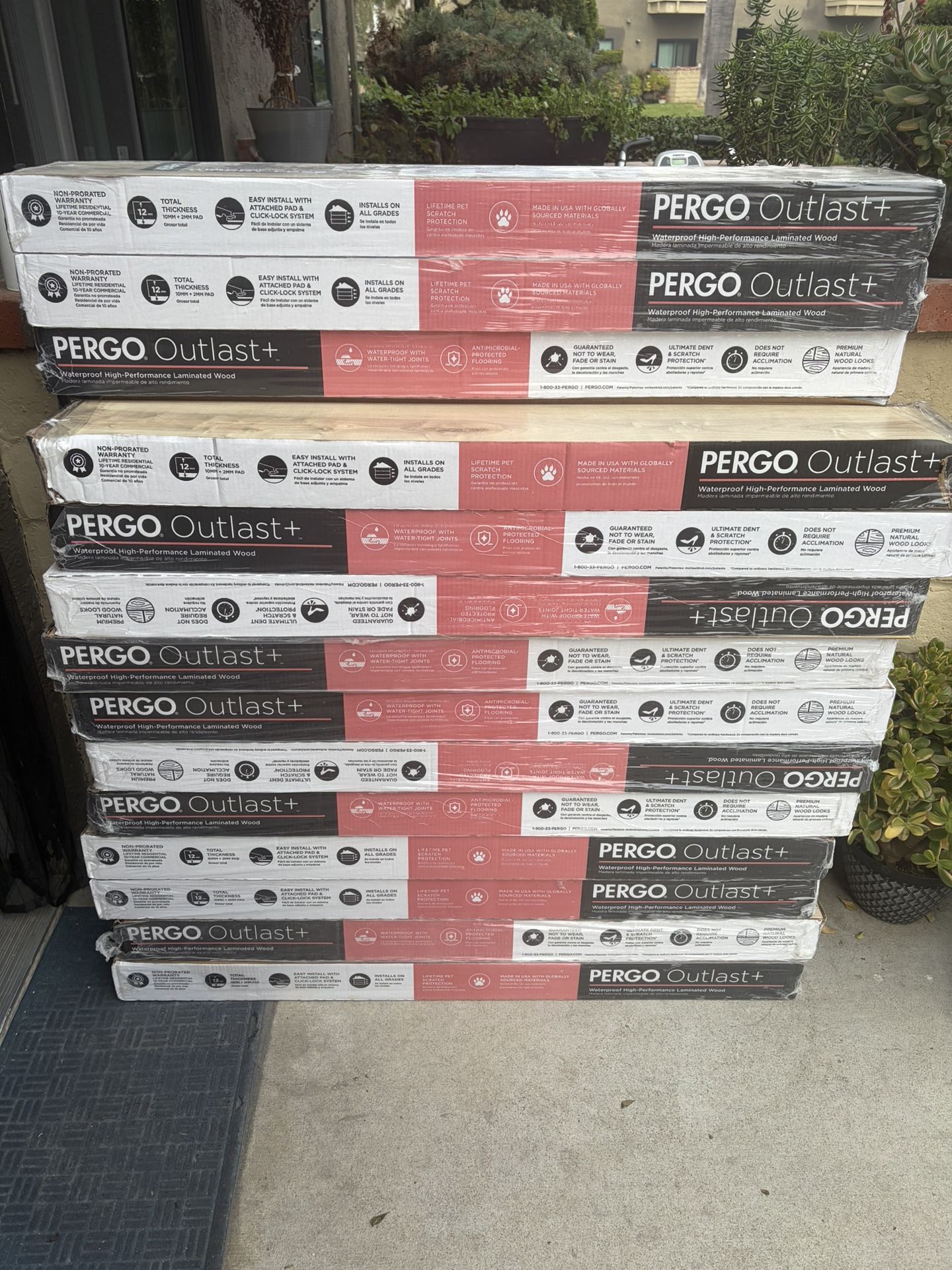 Outlast+ Buff Weathered Maple 12 mm T x 7.4 in. W Waterproof Laminate ...