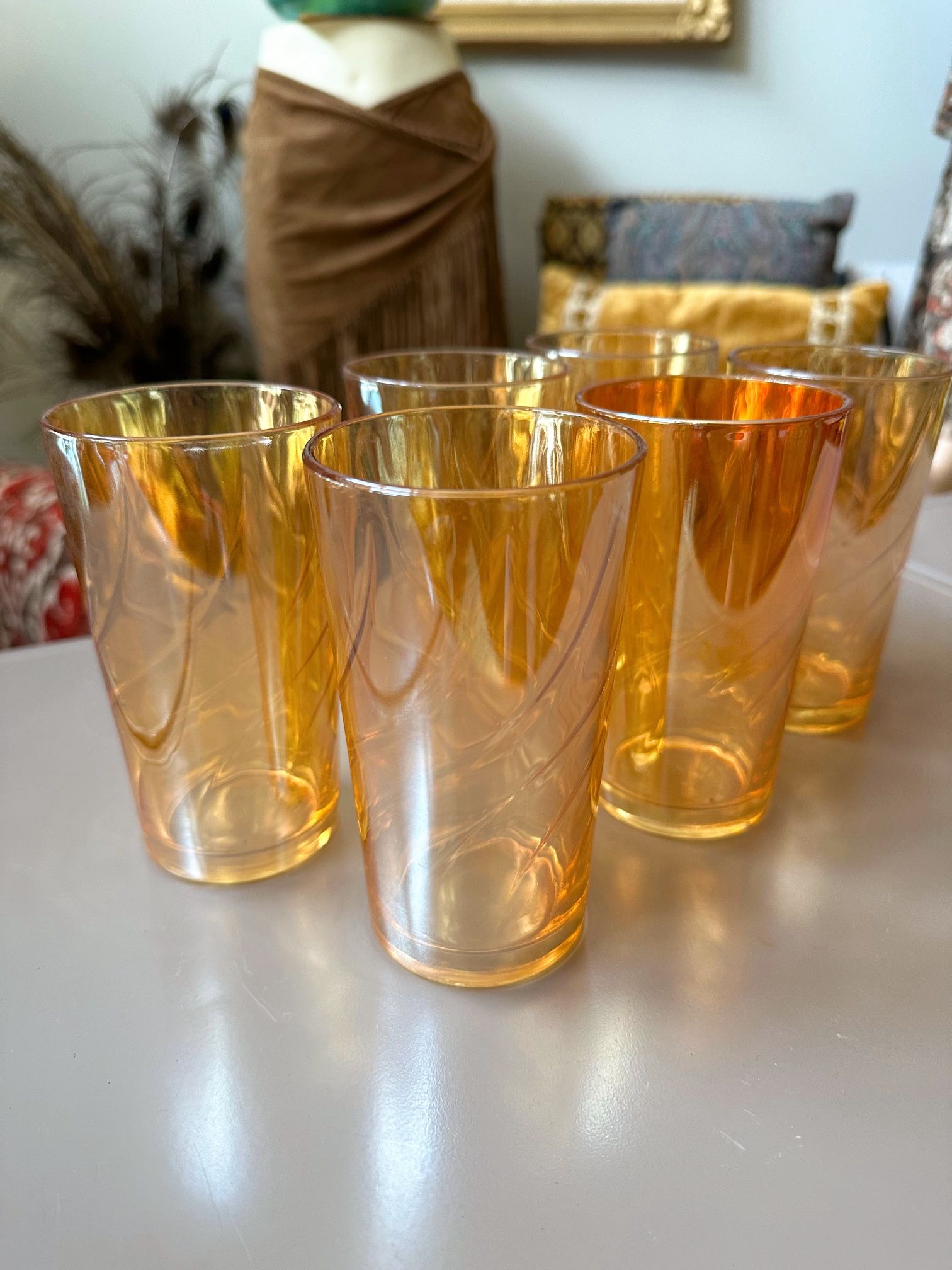 Vintage MCM Glassware Iridescent Amber for Sale in St. Louis, MO - OfferUp