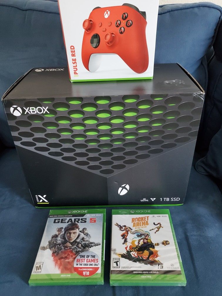 MICROSOFT XBOX SERIES X + 2ND CONTROLLER AND GAMES (NEW) for Sale in ...