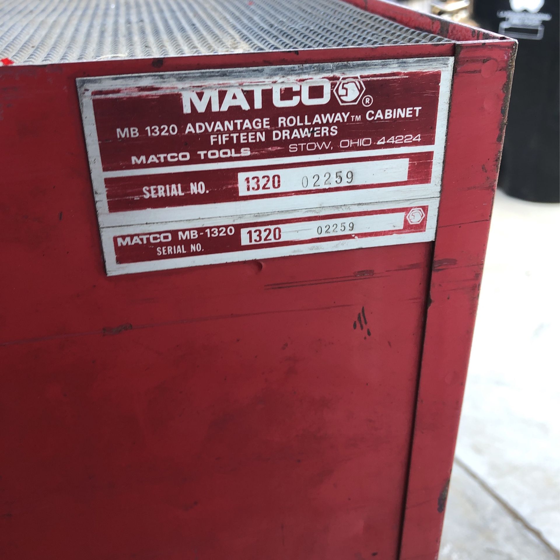 15 Drawer Matco 52” Tool Box Mb1320 Rollaway for Sale in Los Angeles ...
