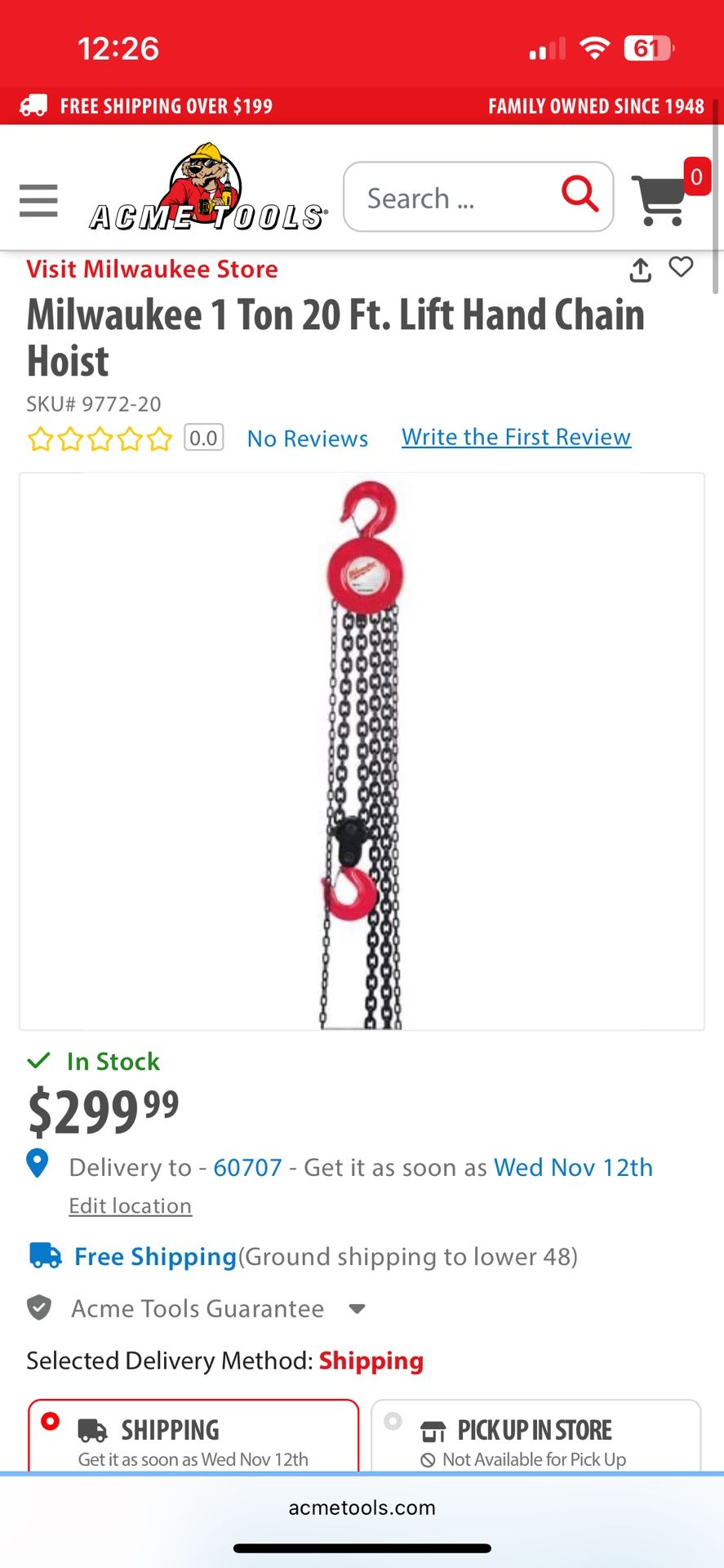 Milwaukee Lift Hand Chain Hoist for Sale in Roselle, IL - OfferUp