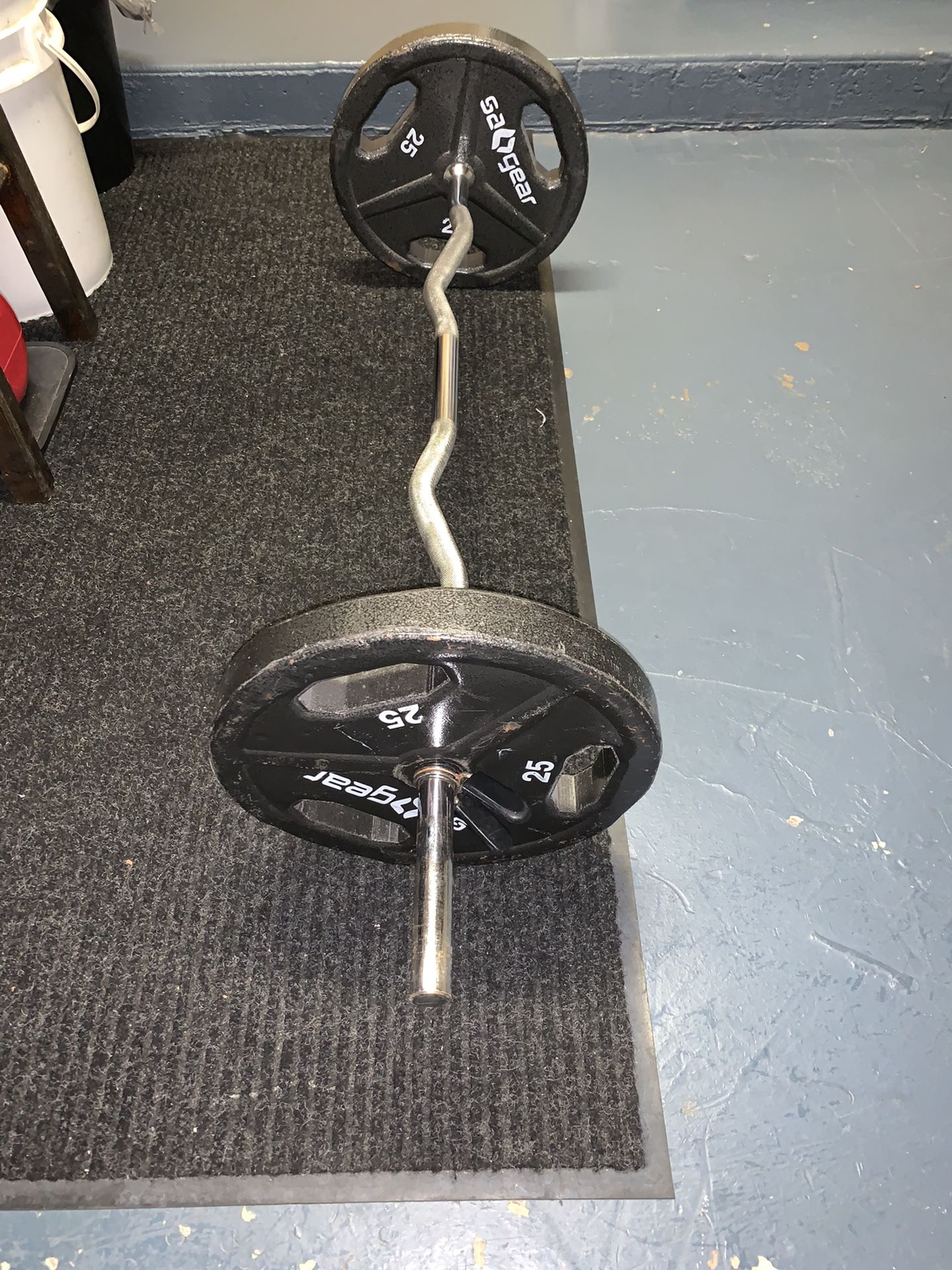 Standard Curl Bar with two 25 lbs weight plates for Sale in Hanover ...
