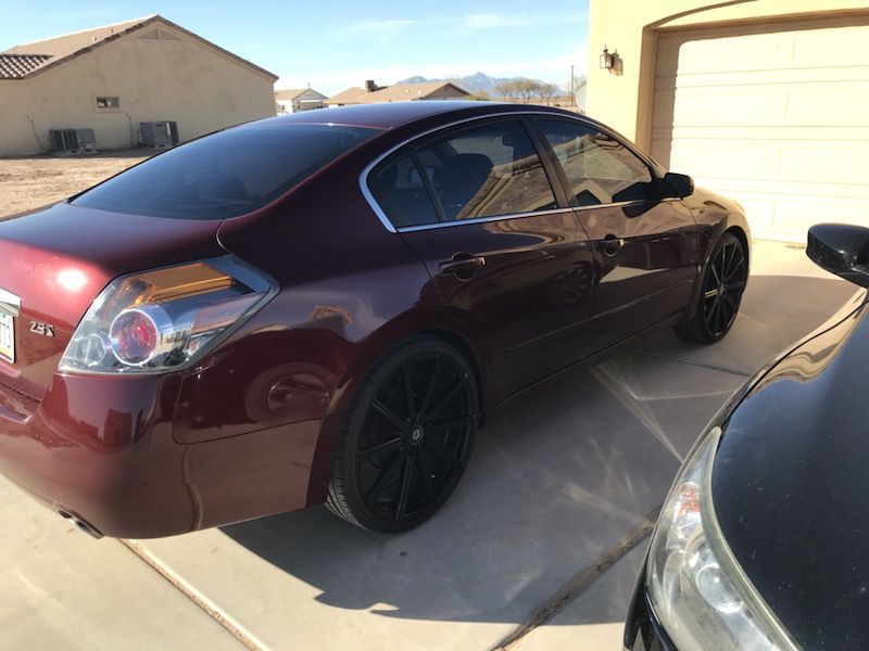 Red Nissan Altima Black Rims