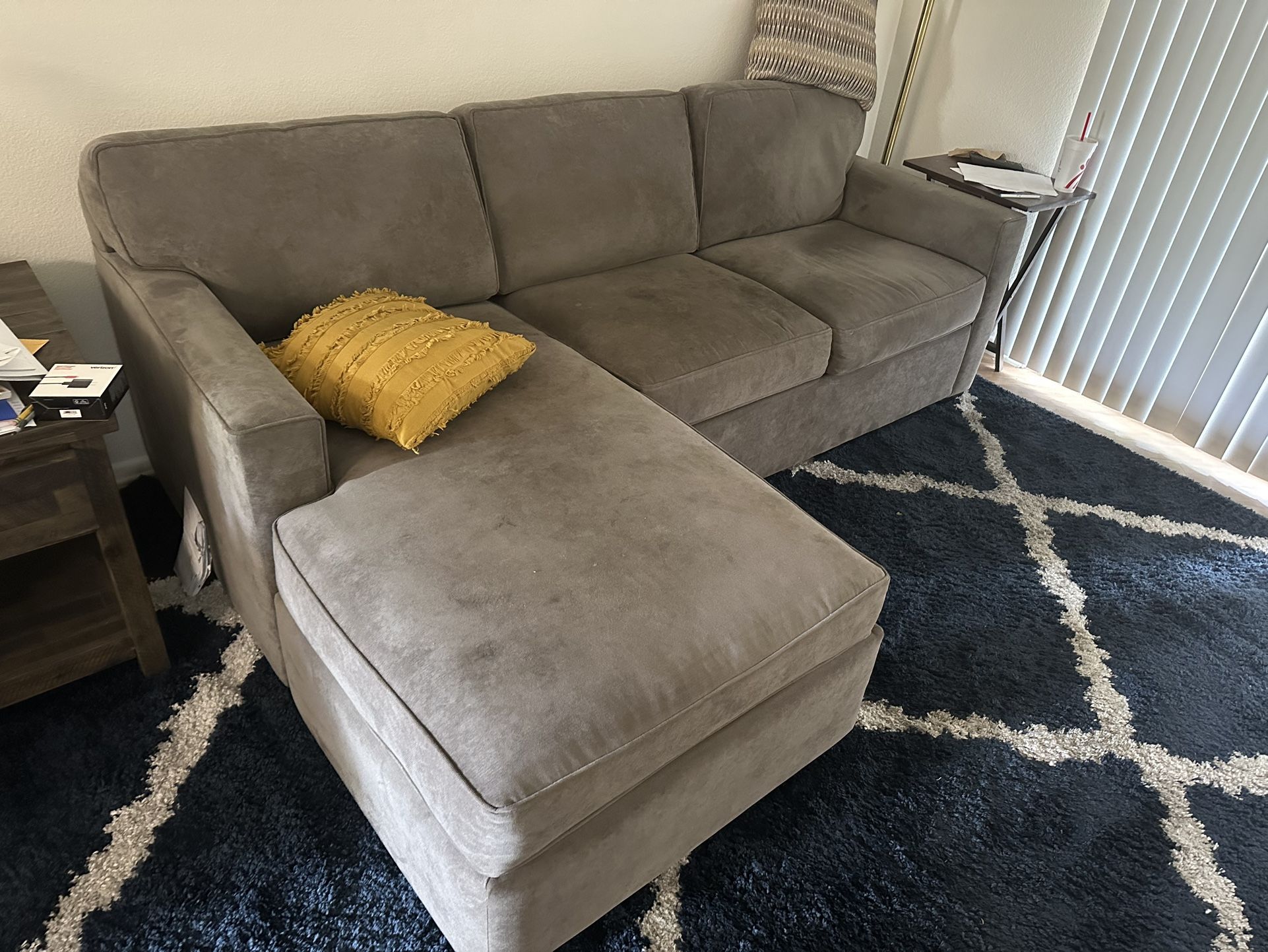 Bonaterra Charcoal 97" Queen Sleeper Sofa With Reversible Chaise - MUST ...