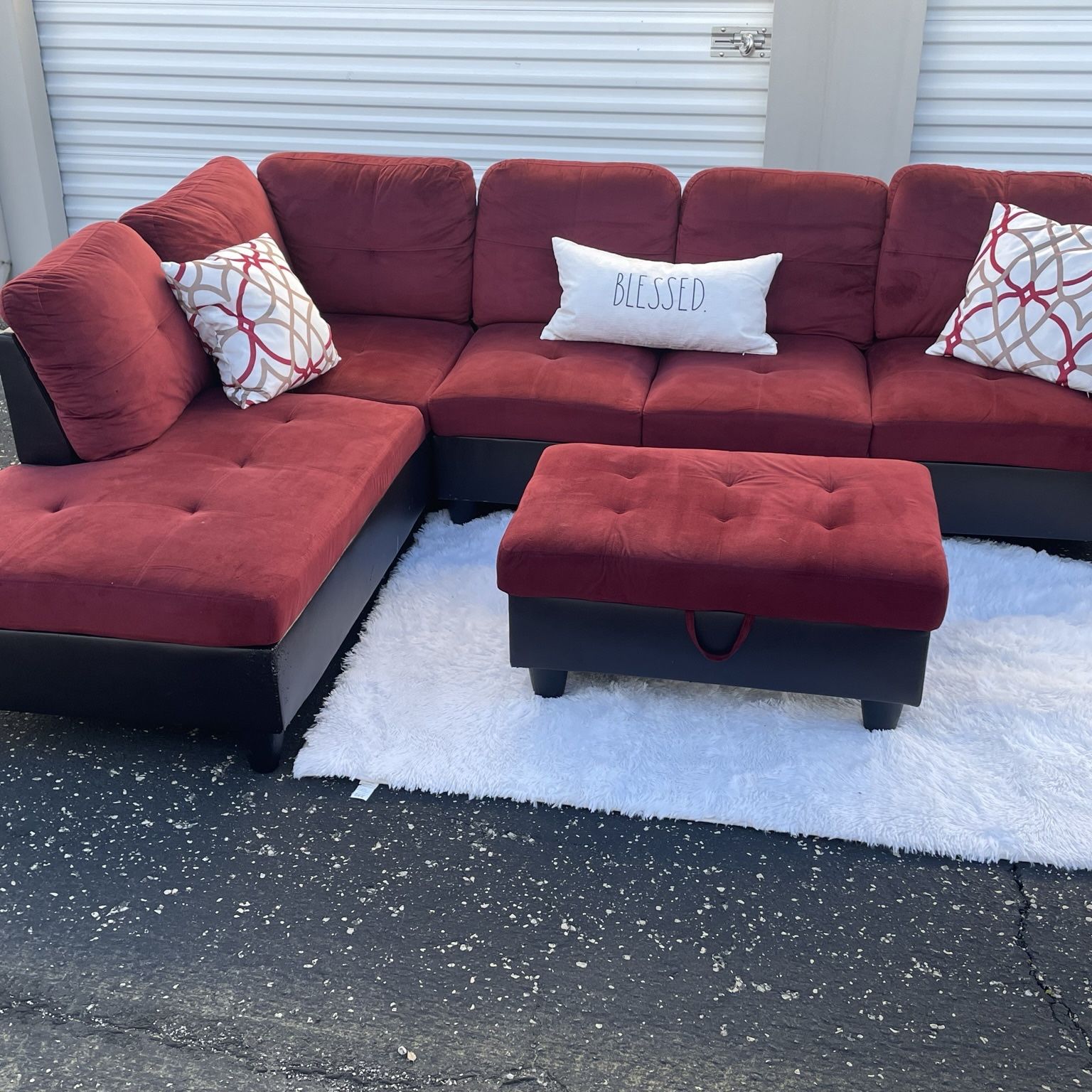 Red Sectional Sofa With Ottoman | Cabinets Matttroy