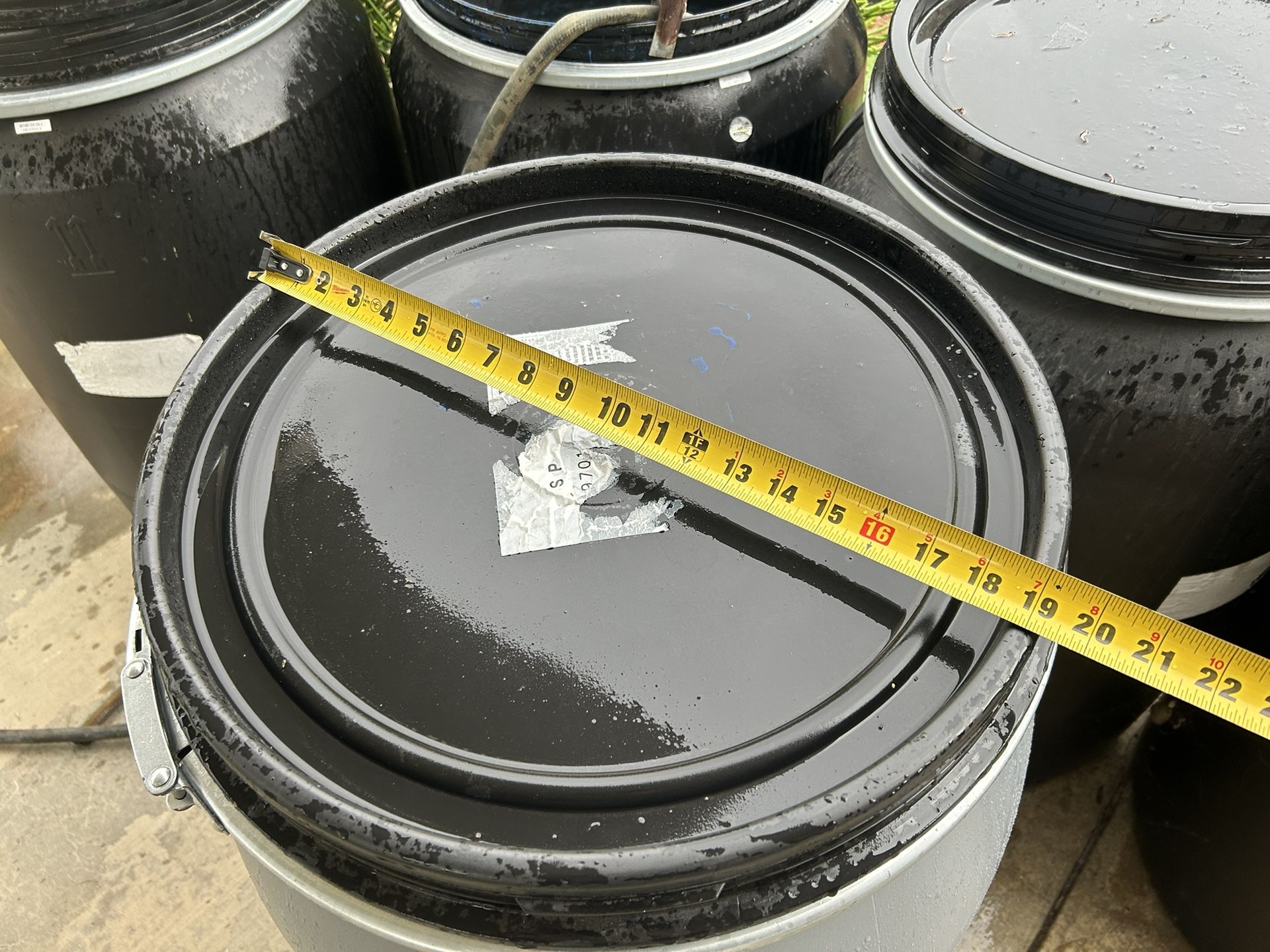 55 Gal Plastic Gray Barrels (have 5, Resin Ink Coating Inside) for Sale ...