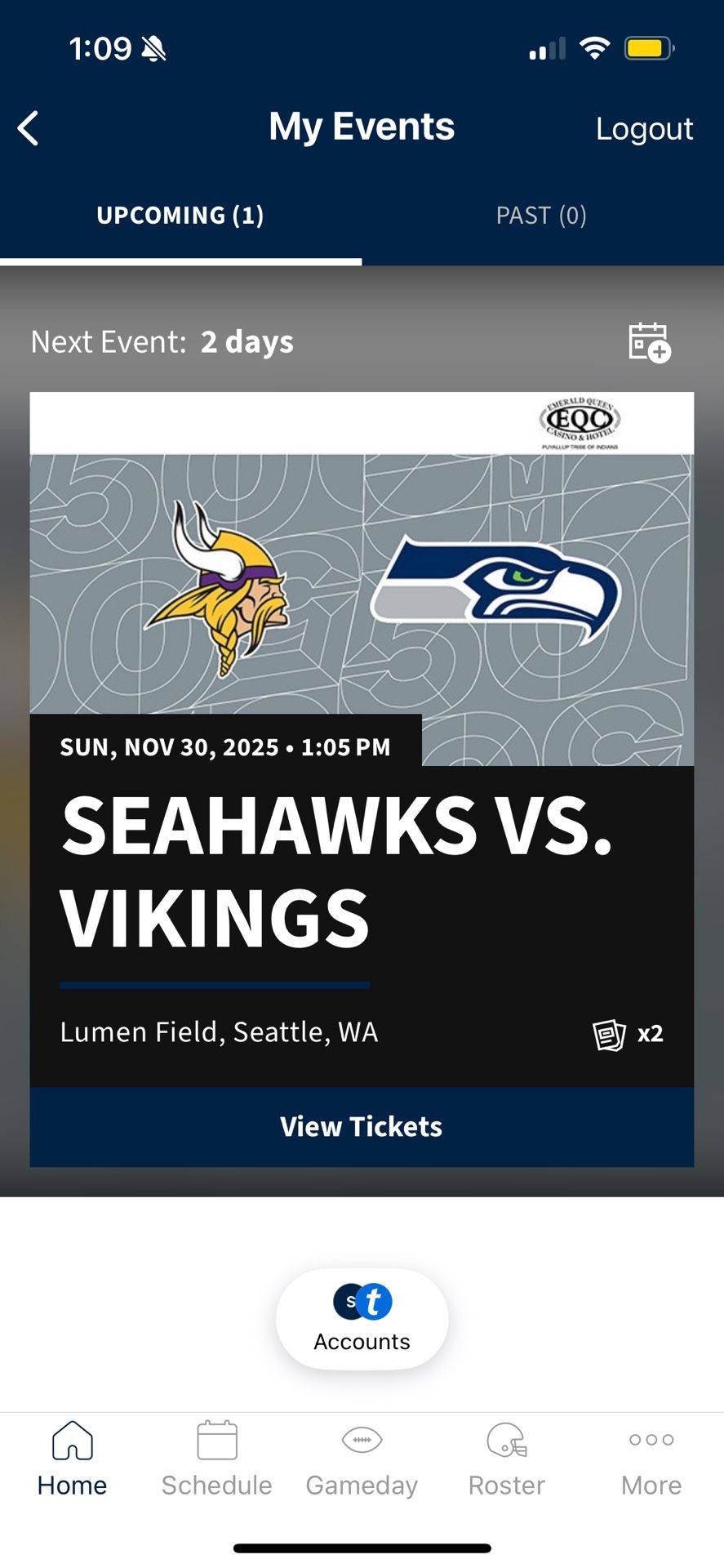 Seahawks Vs Vikings Tickets X2 for Sale in Tacoma, WA - OfferUp