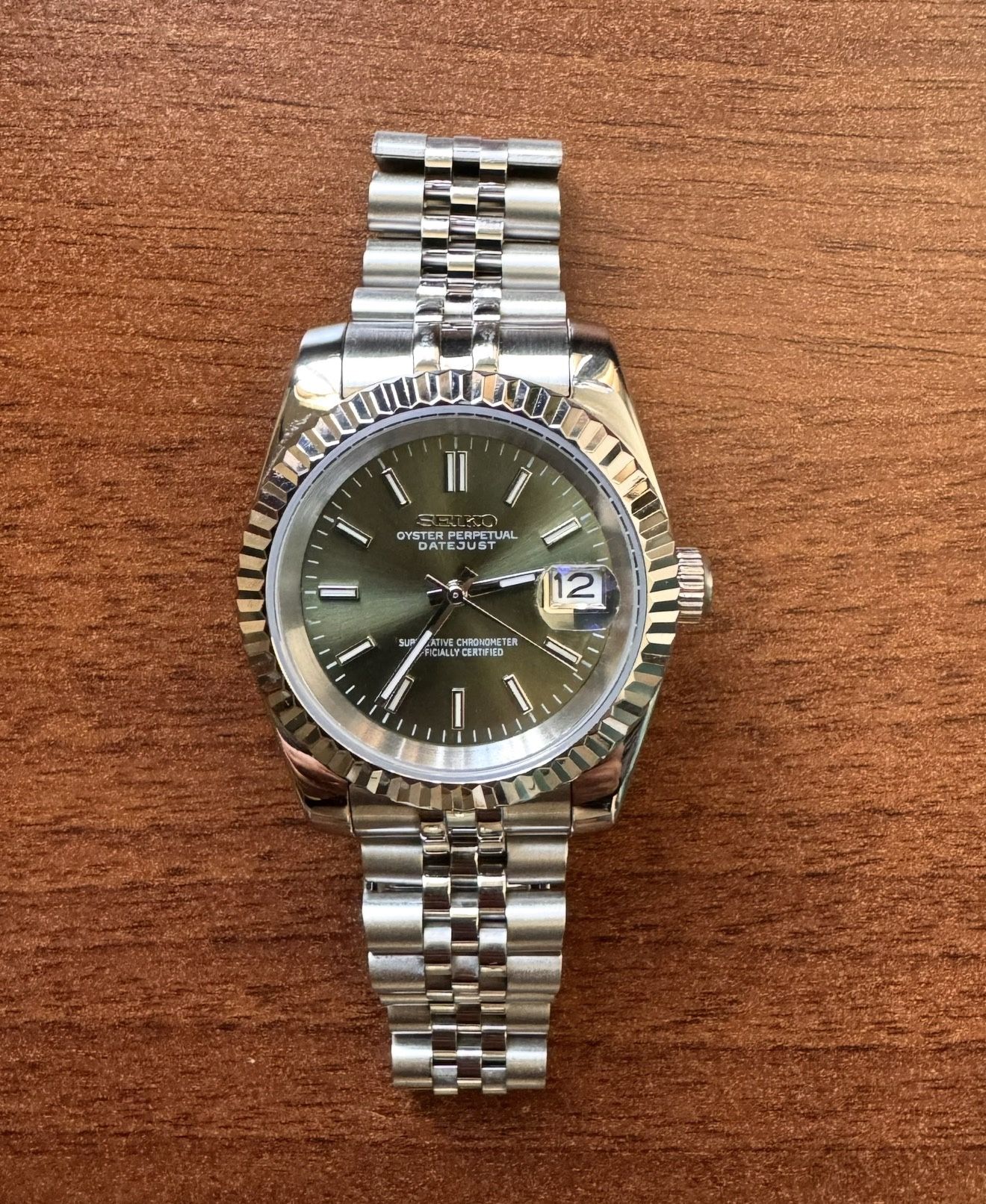 Seiko Mod Datejust Olive Green for Sale in Pembroke Pines, FL - OfferUp