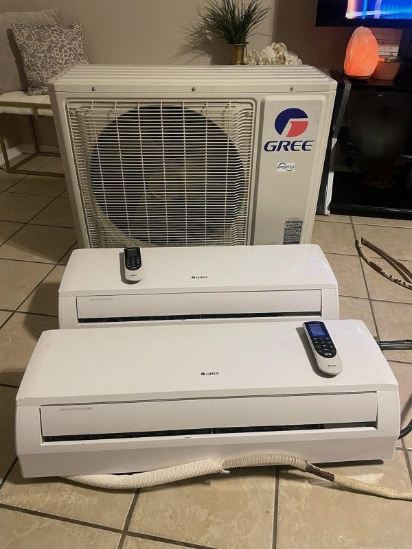 Gree mini split 2 unidades, 12,000btu, 9,000btu, frio/caliente, con ...