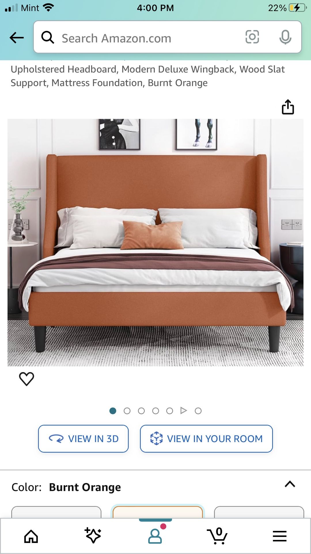 Burnt Orange Queen-Sized Bed Frame for Sale in Seattle, WA - OfferUp