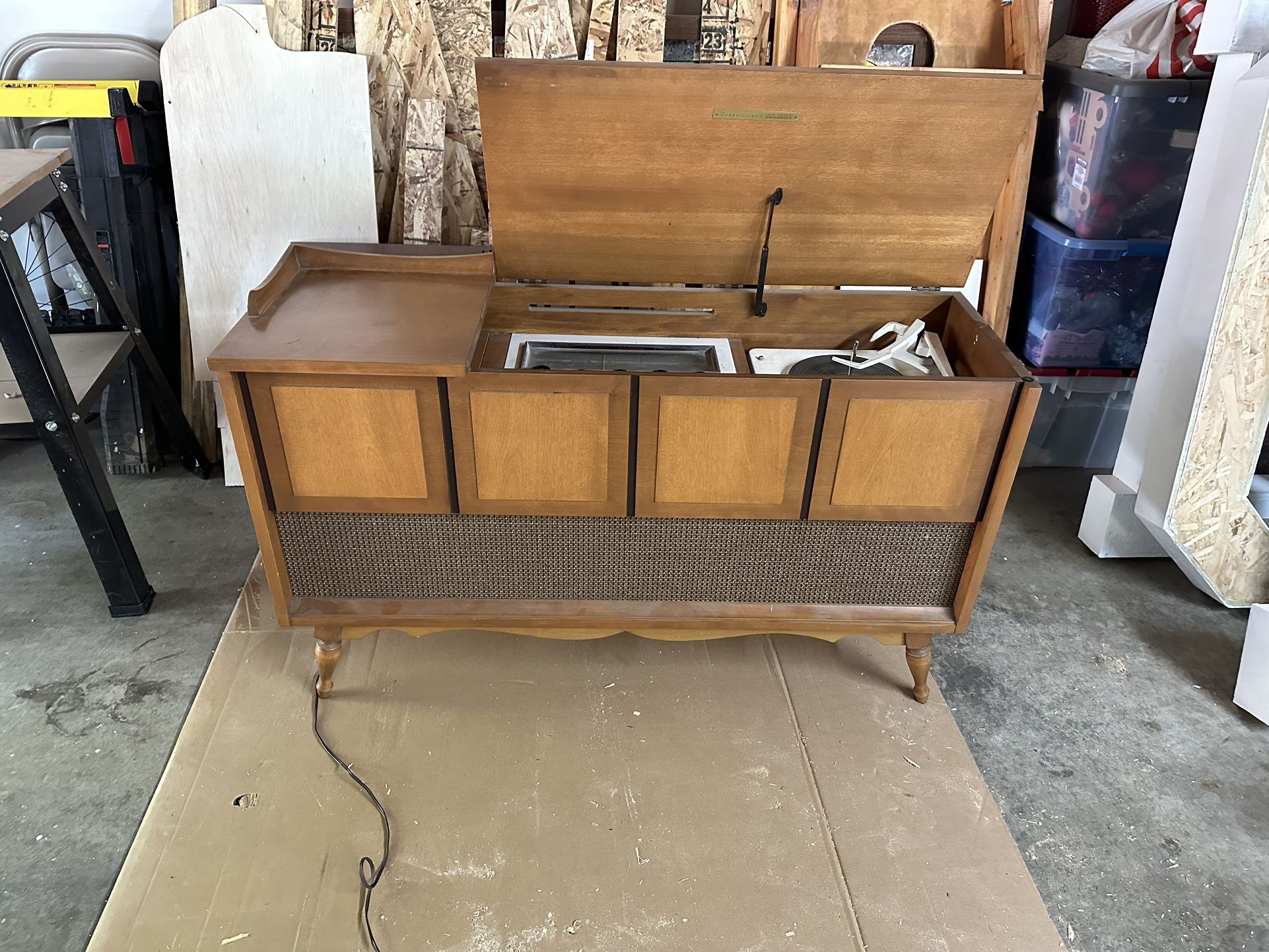 Vintage Record Player Cabinet