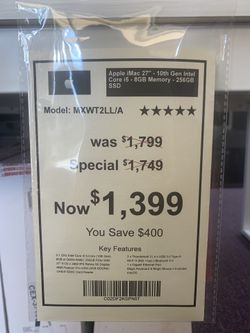 Apple iMac7”-10th Gen lintel Core i5-8GB Memory-256GB SSD for Sale in ...