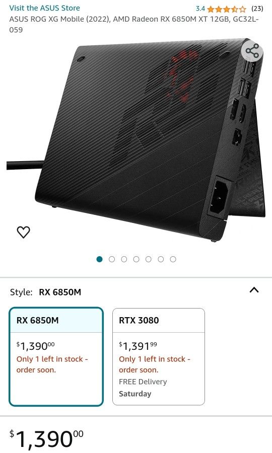 ASUS ROG XG Mobile (2022), AMD Radeon RX 6850M XT 12GB, GC32L-059 for ...