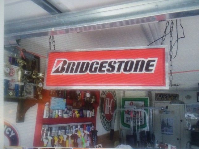 SELDOM SEEN & ORIGINAL DOUBLE SIDED BRIDGESTONE TIRES LIGHTED SIGNu for ...