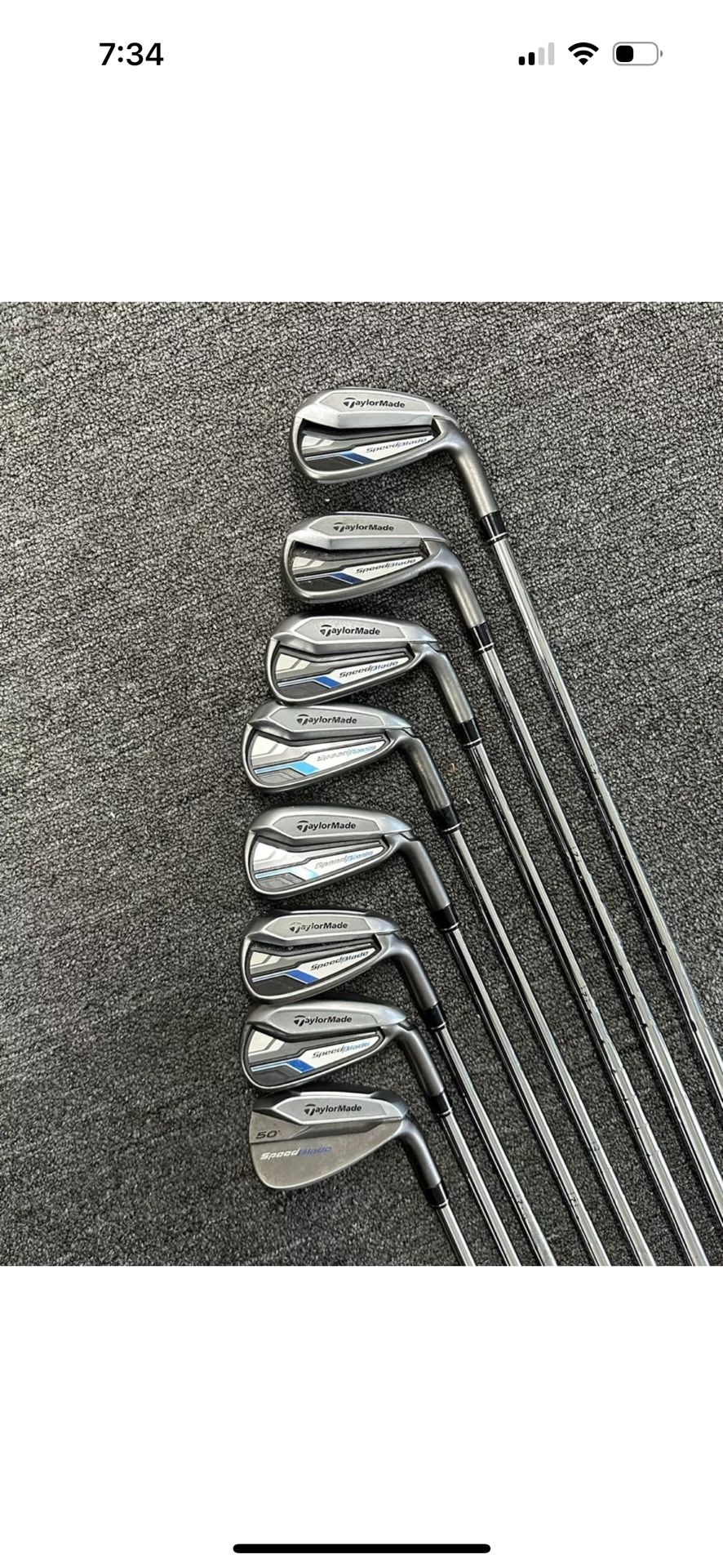 Taylormade Speed Blade Iron Set #4-9, P, A Right Hand Steel Flex S 85gr ...