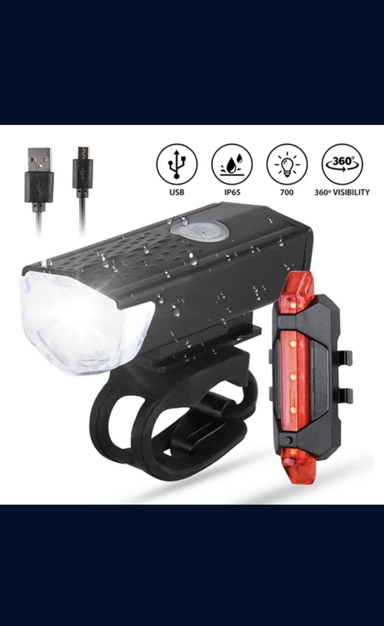 USB Rechargeable LED Bicycle Mini Bike Stroller Walker Headlight ...