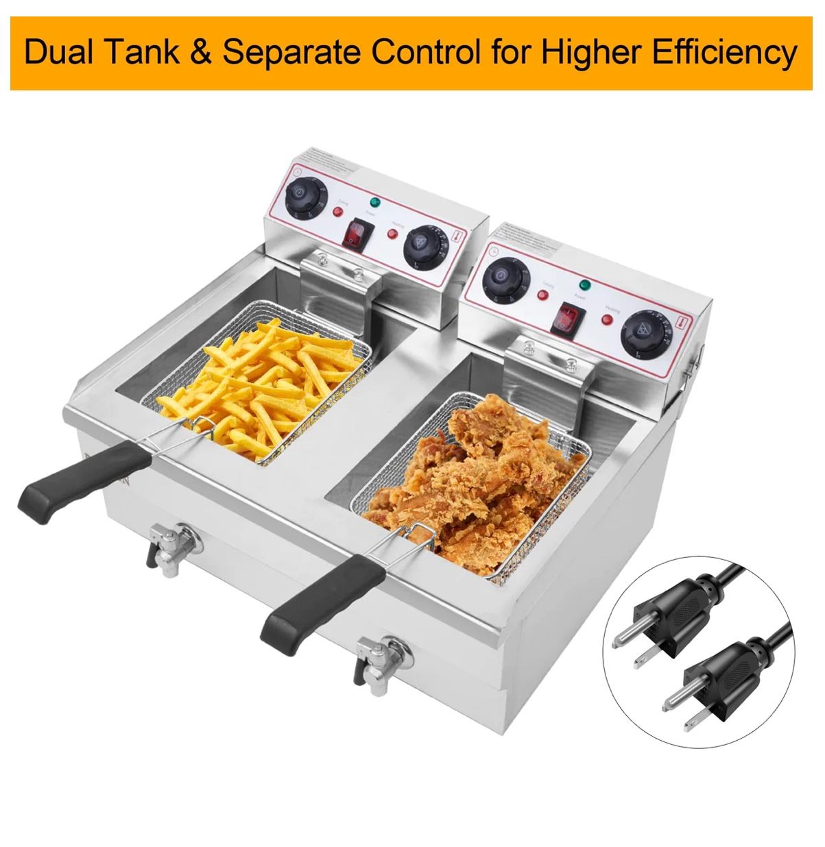 ROVSUN 110V Double Electric Deep Fryer C for Sale in Irving, TX - OfferUp
