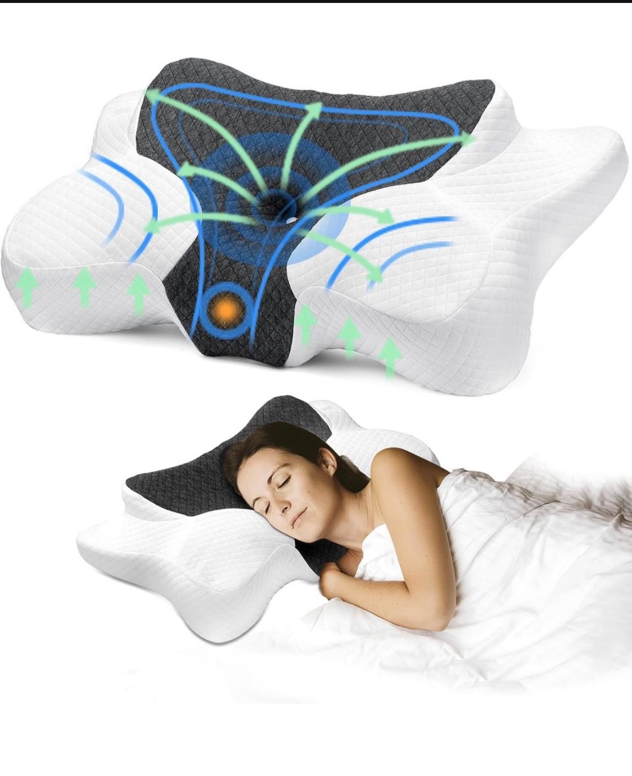 Neck Pillow, Cervical Pillow for Neck Pain Relief, Memory Foam Pillows ...