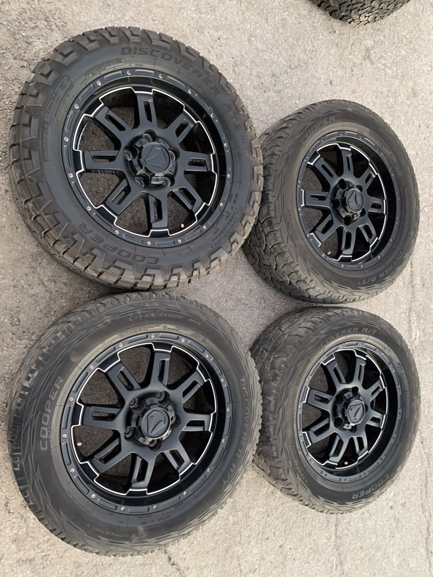 20” Toyota Black Rims And Cooper Tires 20 TSS Wheels 20s TRD Tundra ...