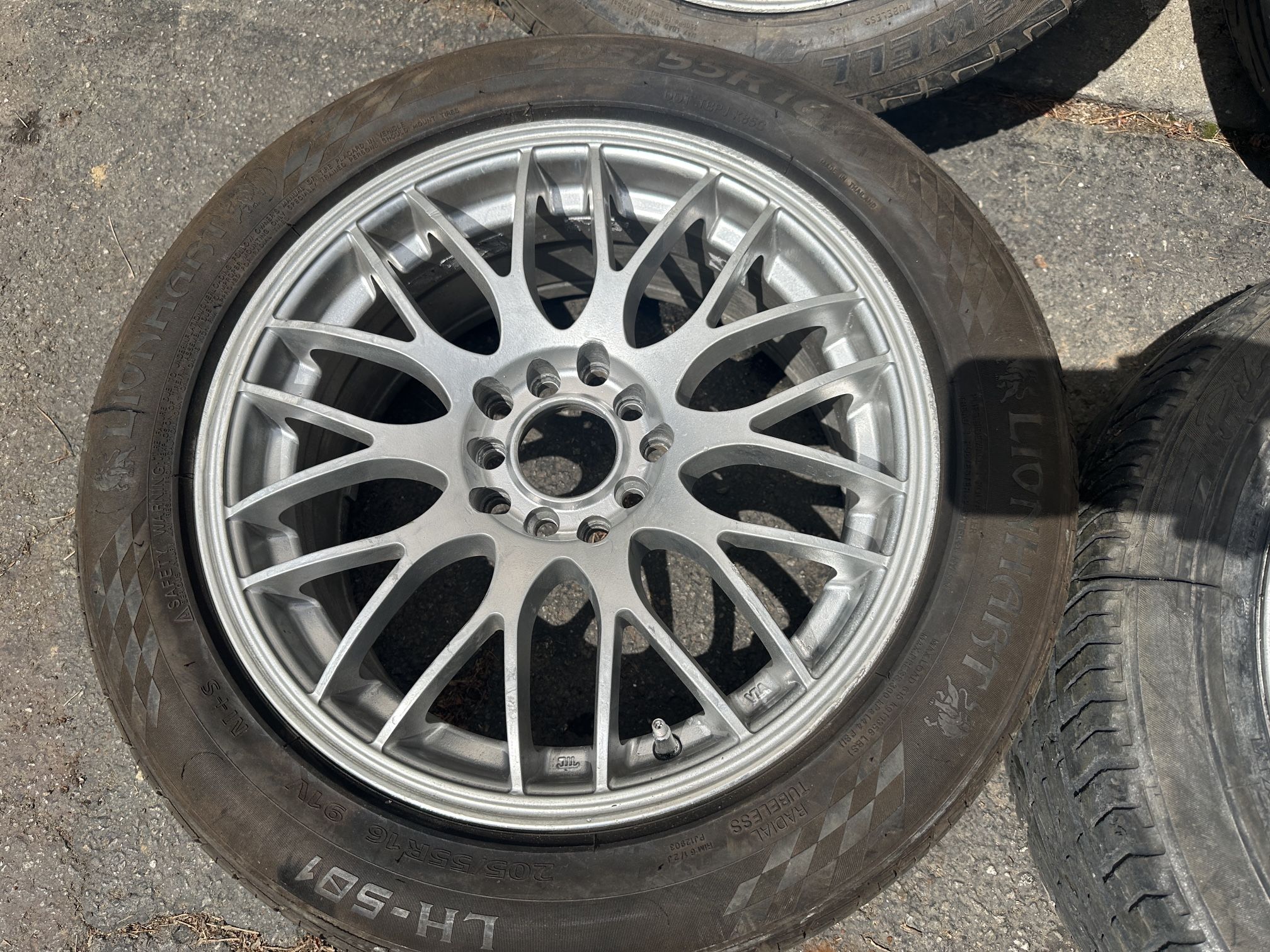 16 inch aluminum sporty rims 5 on 100mm 5 on 4.5 inches one is cracked ...