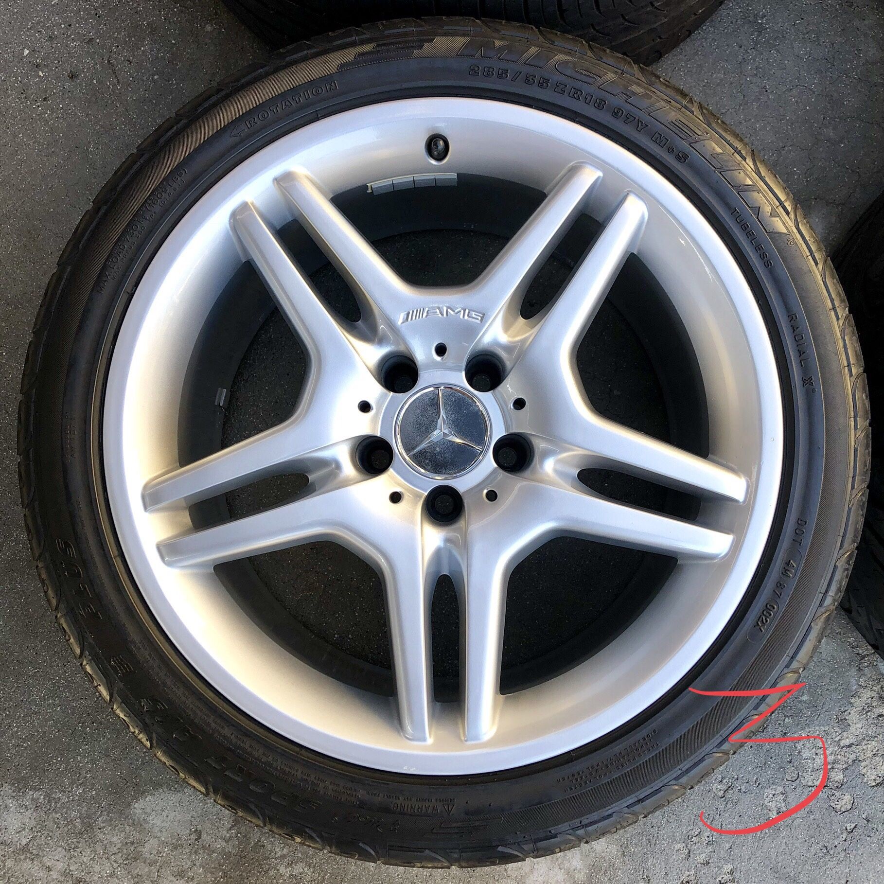 PAIR of CLS55 AMG Rear Wheels 18x9.5 et28 5x112 Mercedes-Benz Rims 18 ...