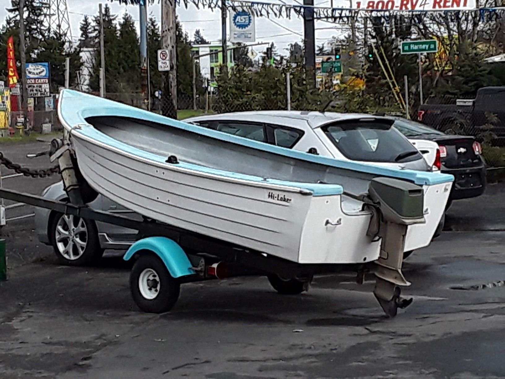 Classic Hi Laker Boat 12 Ft and ten horse. Evinrude wide very stable ...