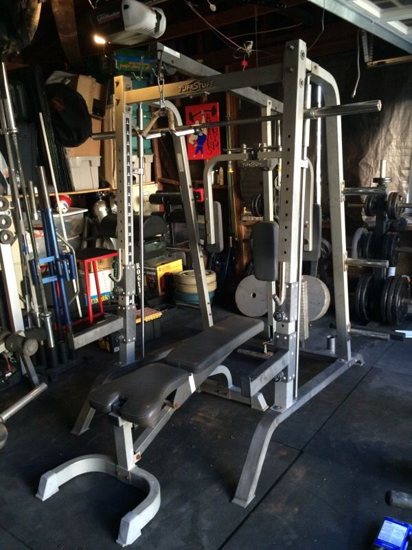 Gym machine tuff stuff half rack smith machine for Sale in Montebello ...
