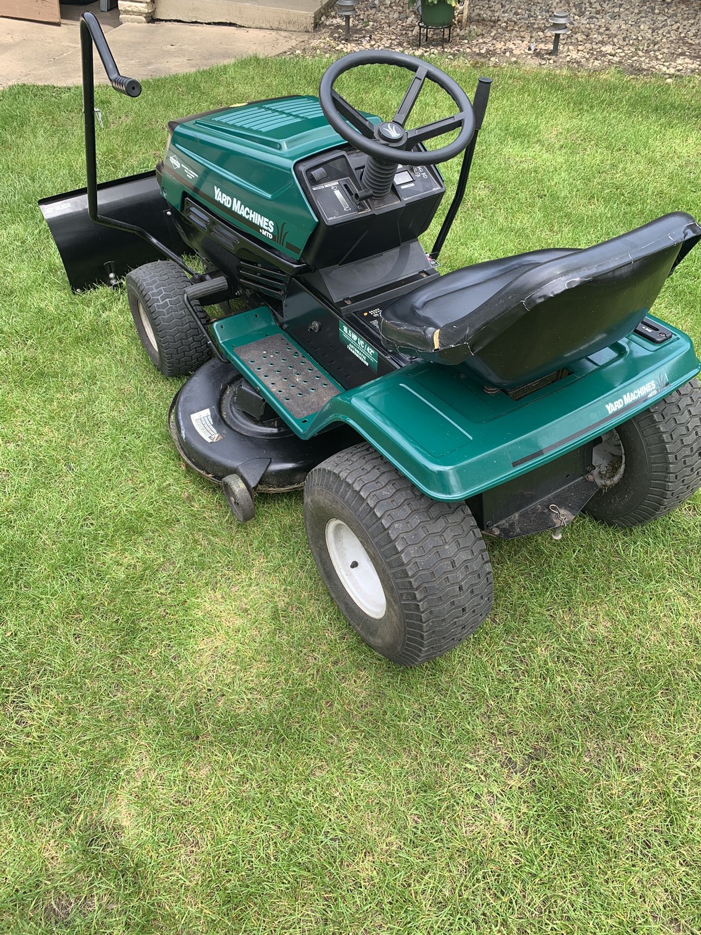 42” Yard Machines Riding Lawn Mower With Plow for Sale in Joliet, IL ...