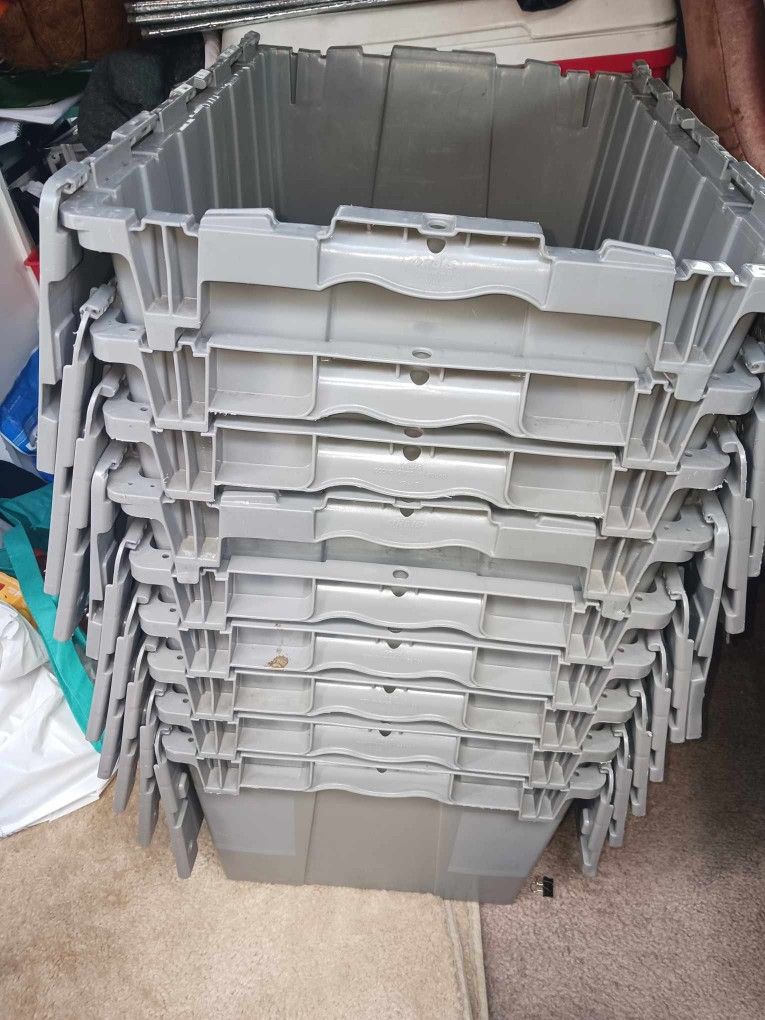 Industrial Plastic Stackable Totes With Hinged Lids for Sale in Tacoma ...