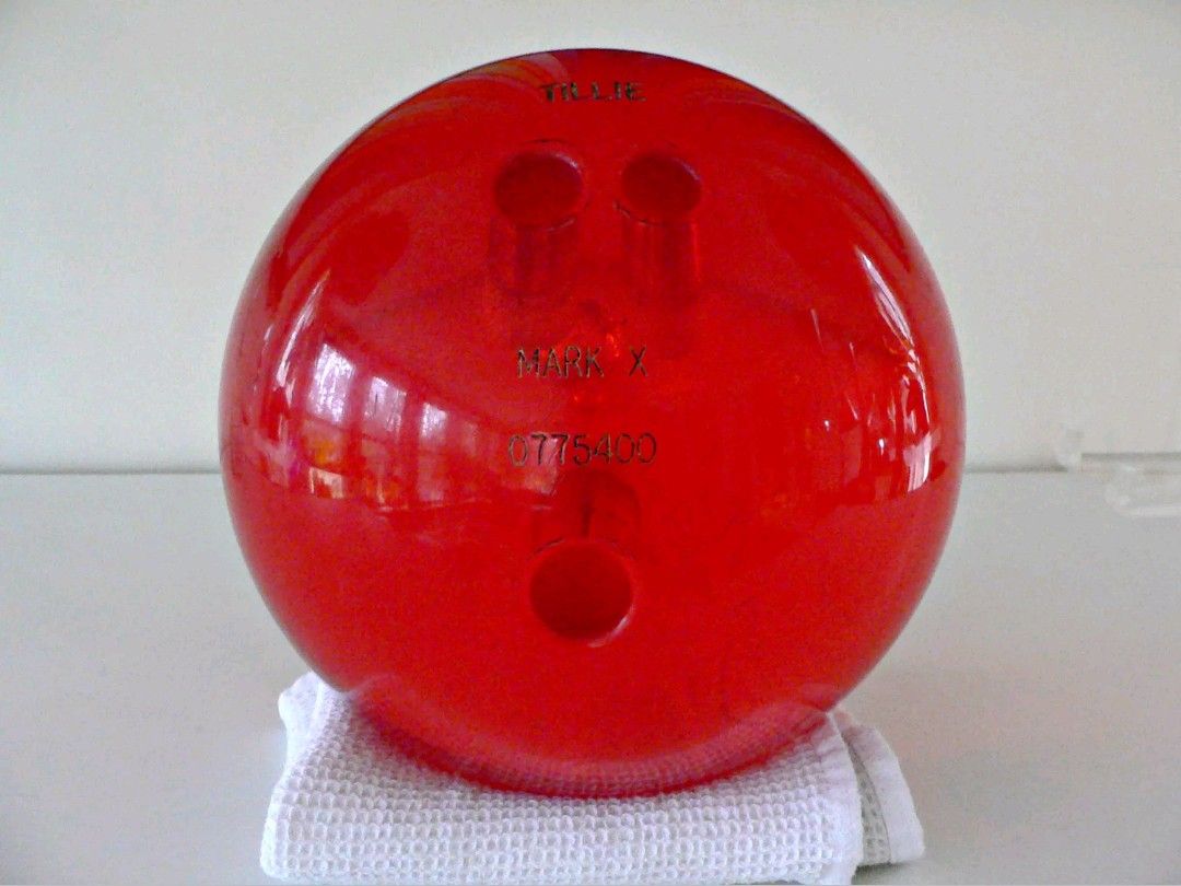 WONDERCRAFT MARK X - CLEAR RED LUCITE BOWLING BALL - VTG CIRCA 1960s ...