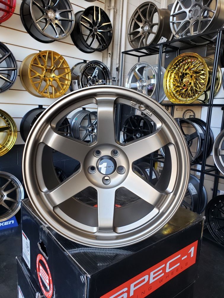 4 new avid1 av06 wheels in matte bronze finish. 18×9.5. 5×100. +30 ...