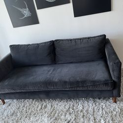 West Elm Sofa Black Velvet Great Shape for Sale in Miami FL OfferUp